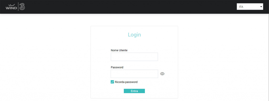 WINDTRE Modem Login - 192.168.1.1
